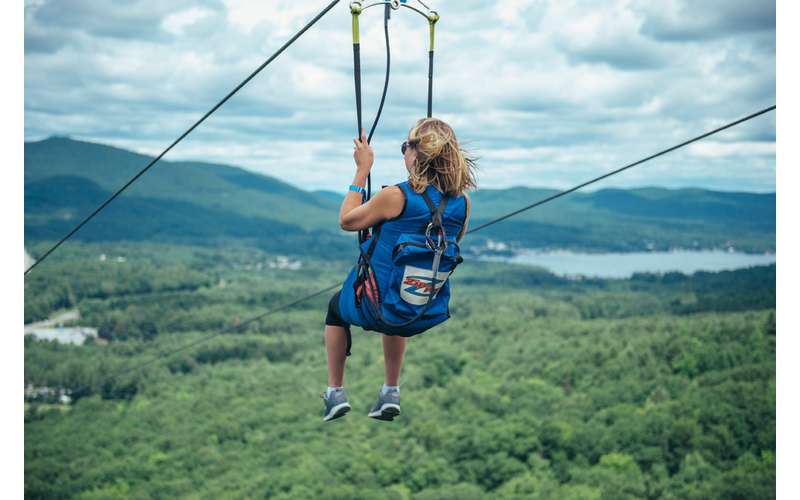 The ADK Eagle Flyer Zip Line In Lake George NY | Spectacular Mountain Views