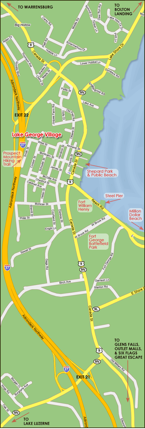 Lake George Map - Find A Map Of Lake George Village, Attractions & More