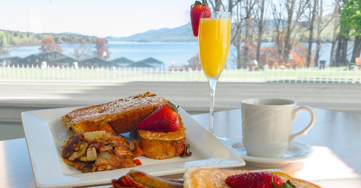 Lake George Waterfront Dining With Fall Foliage Views